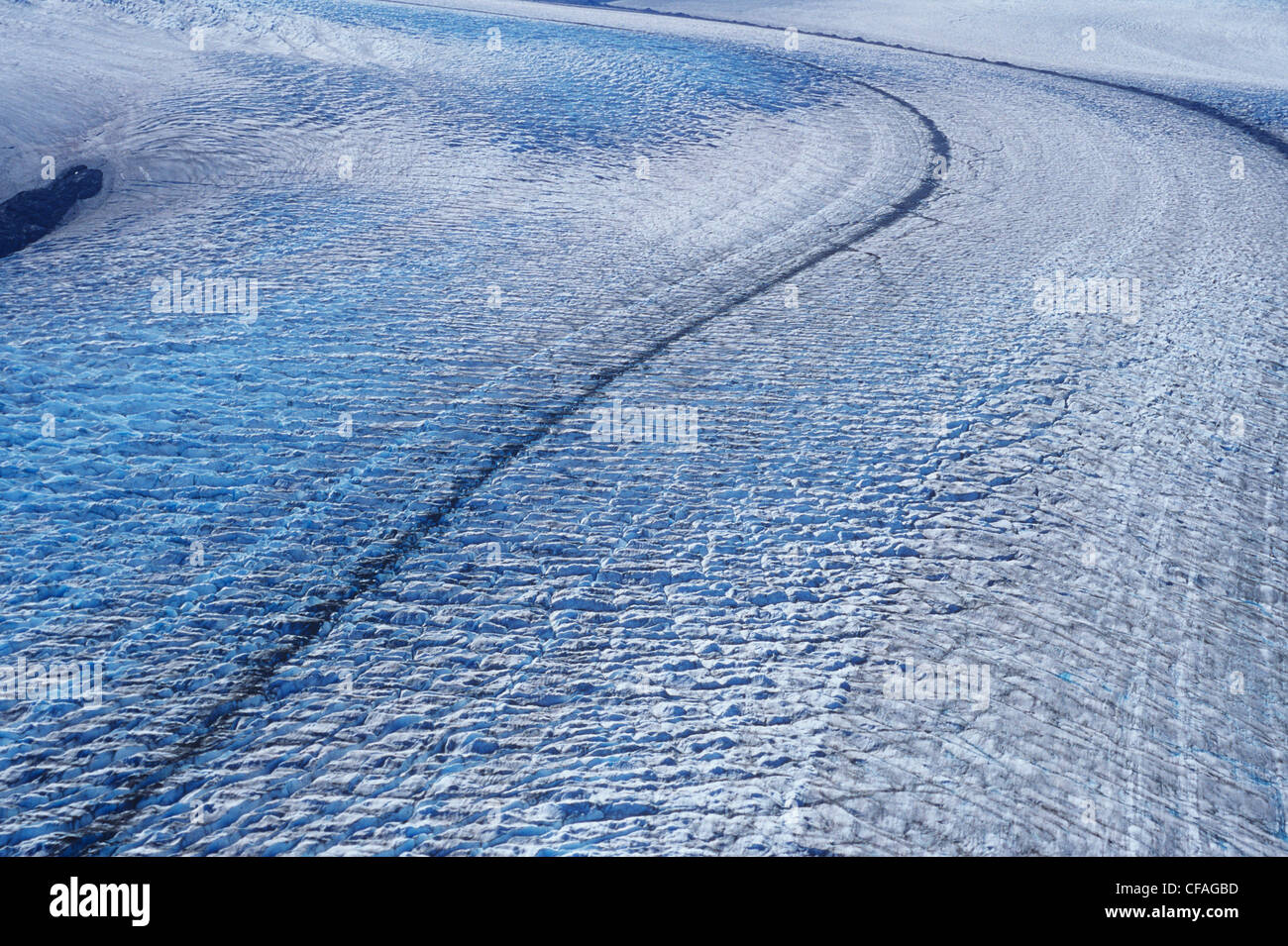 Aerial view of Llewellyn Glacier, Atlin Provincial Park, British ...
