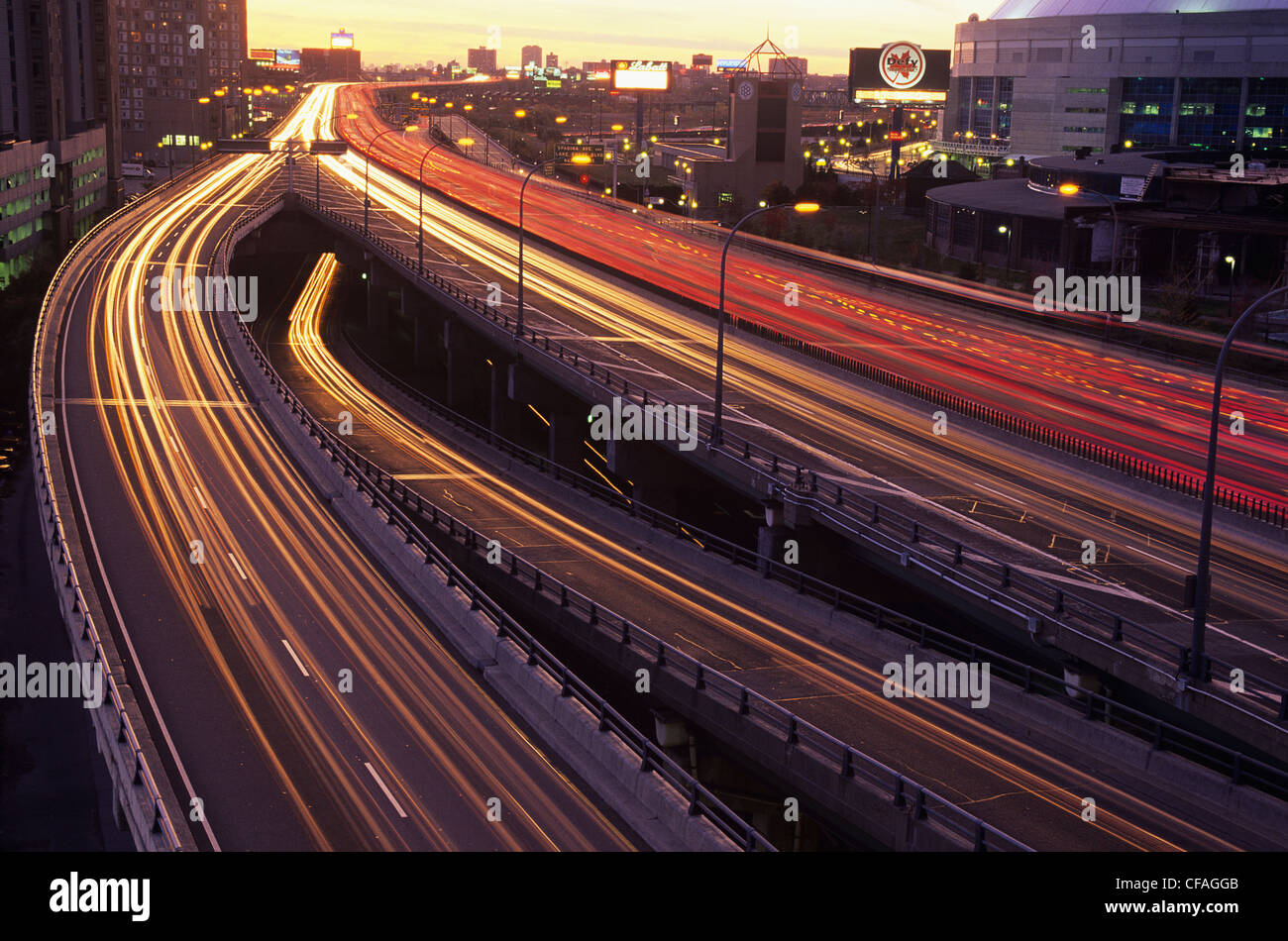Gardiner Expressway at night, Toronto, Ontario, Canada Stock Photo - Alamy