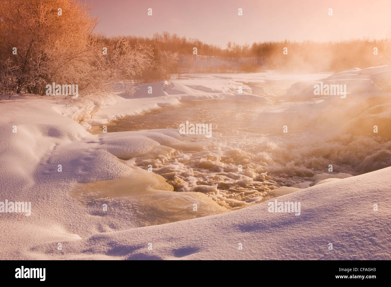 winter along the Pinawa Channel, near Pinawa, Manitoba, Canada Stock ...