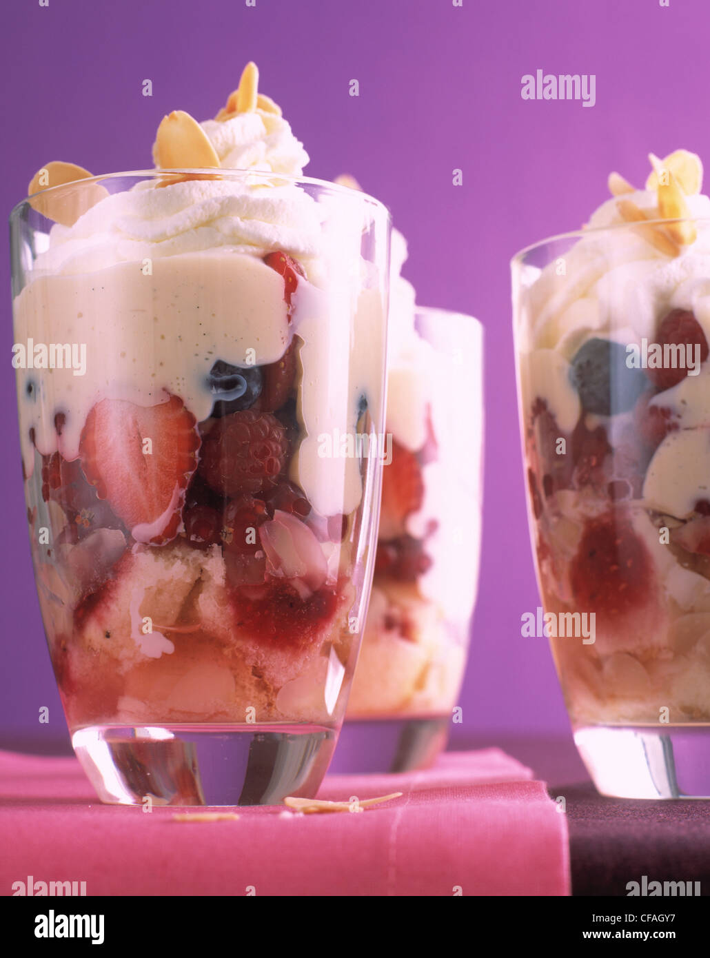 Berry vanilla dessert Stock Photo - Alamy