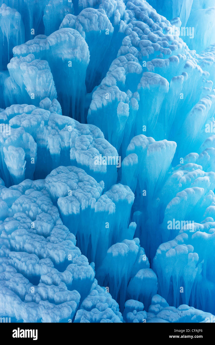 Ice formations in winter at Panther Falls, Banff National Park, Alberta ...
