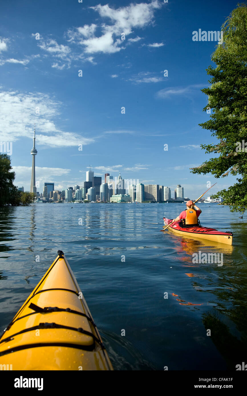 Sea-kayaking around Center Island in the Toronto Harbour, Lake Ontario ...
