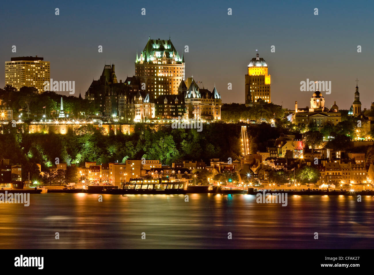 View of Quebec City at night from Levis, Quebec, Canada Stock Photo - Alamy