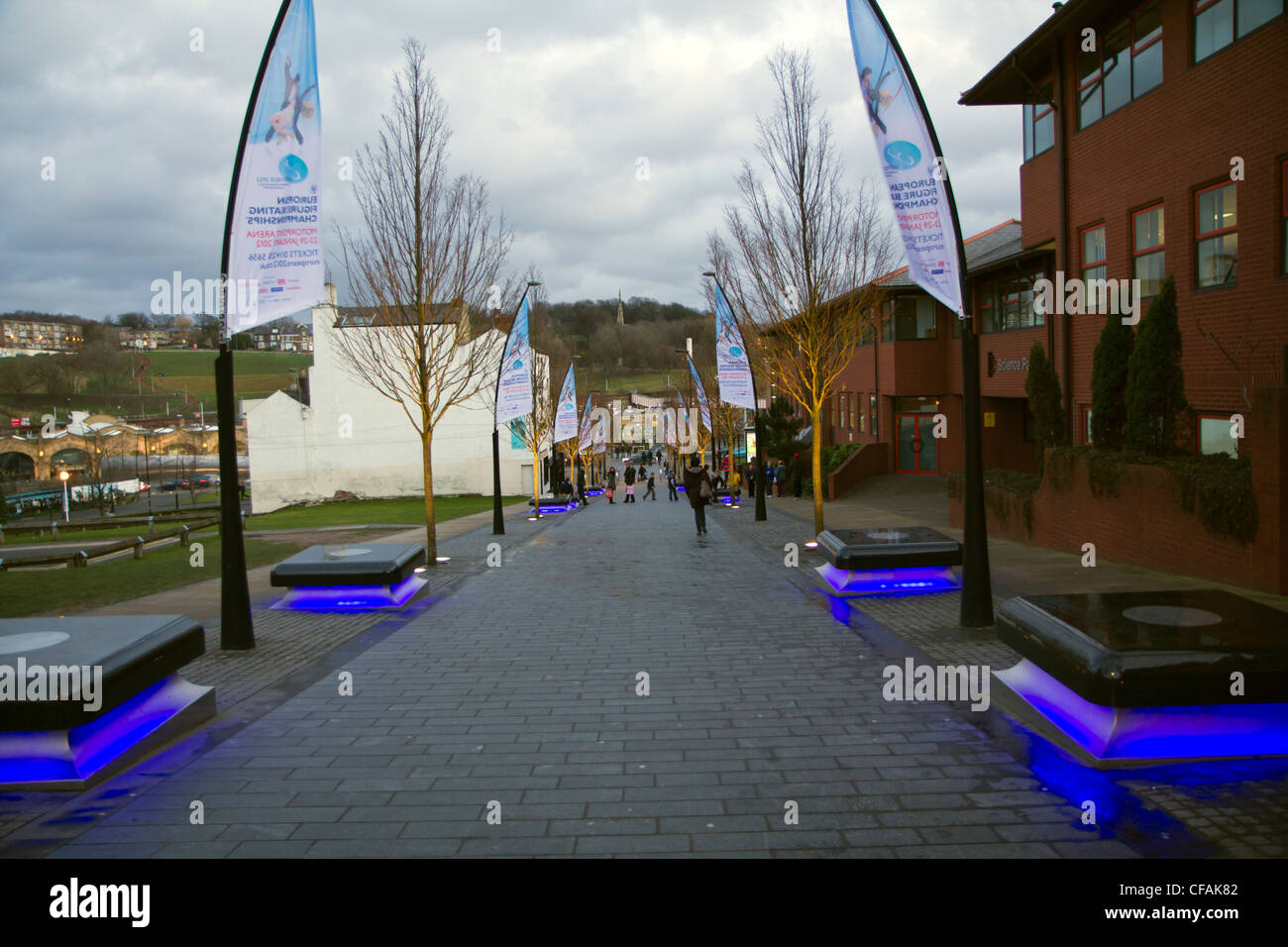 Pedestrianized Howard street in Sheffield city center South Yorkshire ...