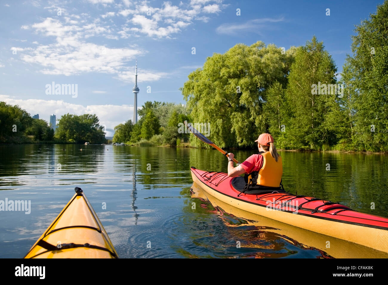 Sea-kayaking around Center Island in the Toronto Harbour, Lake Ontario ...