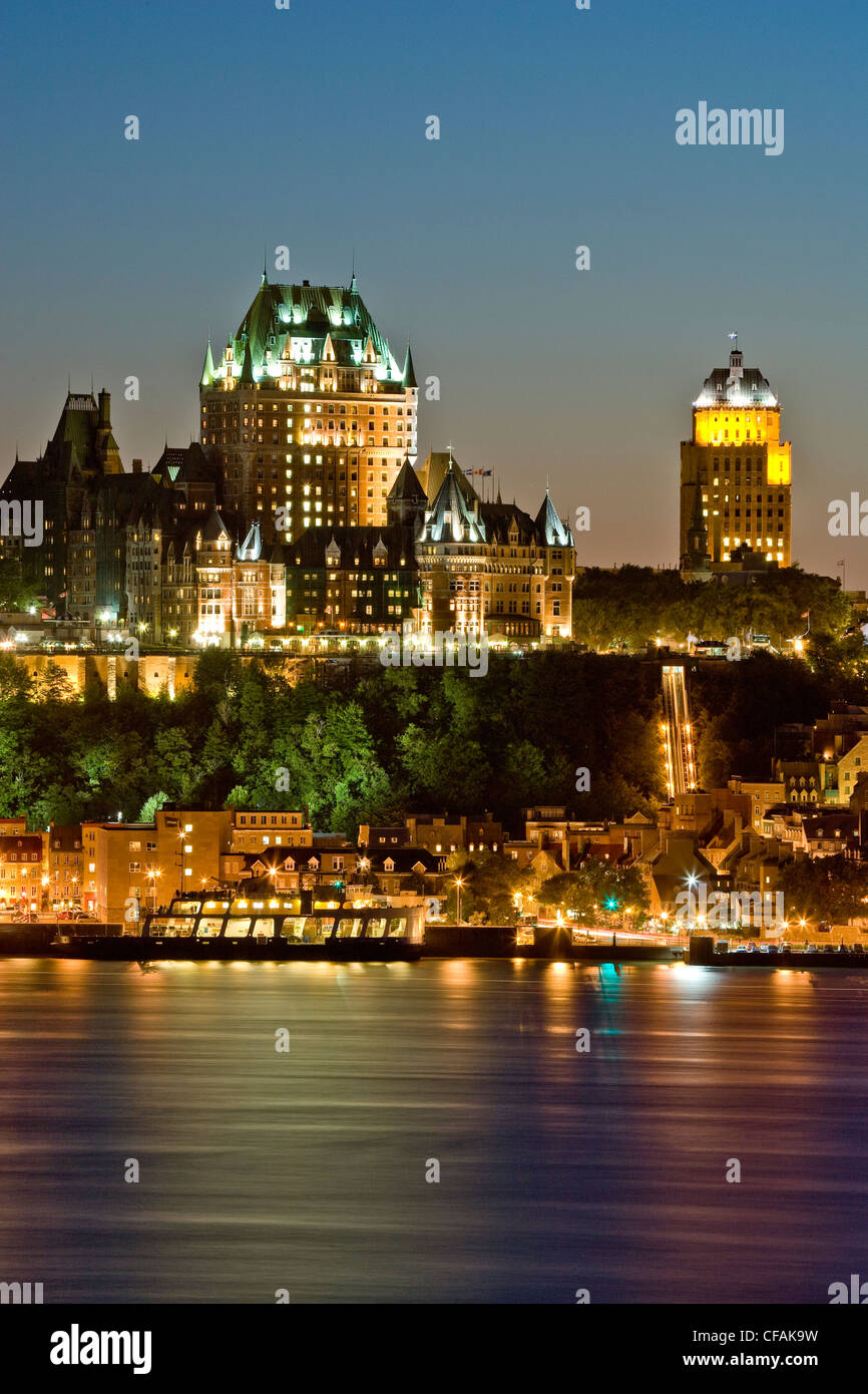 View of Quebec City at night from Levis, Quebec, Canada Stock Photo - Alamy