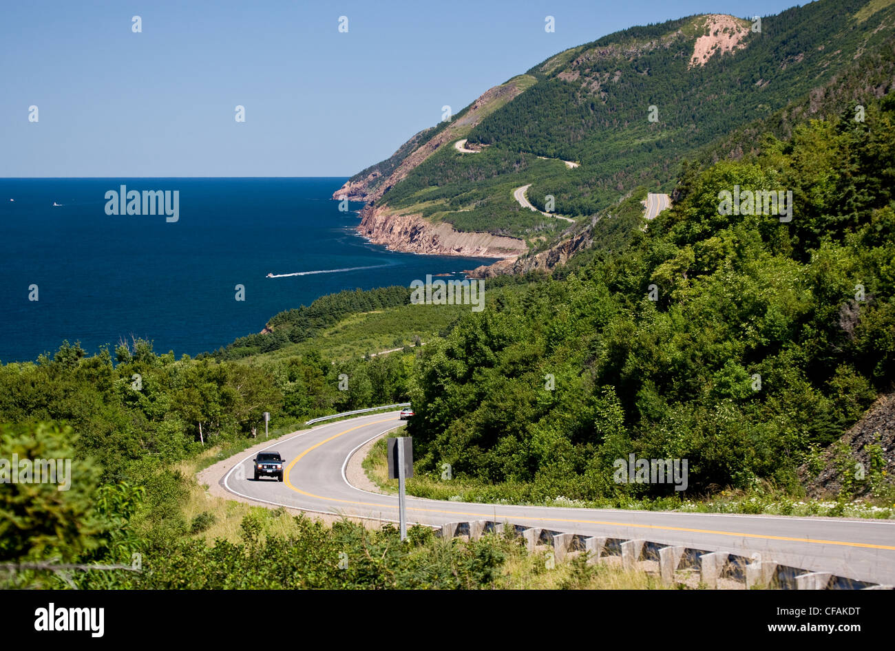 View of Cabot Trail at Cap Rouge, Cape Breton Highlands National Park ...