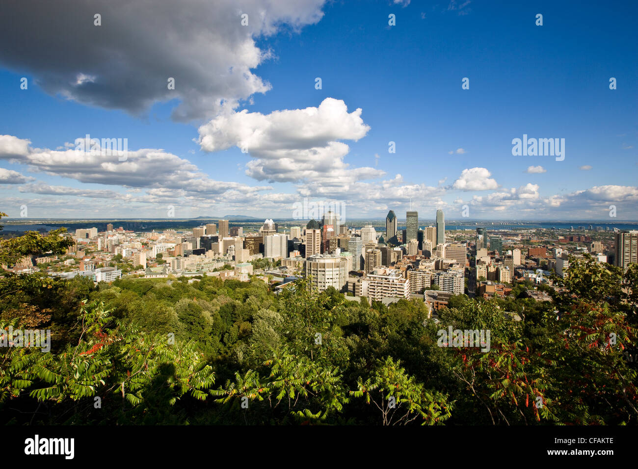 View of Montreal from Mont Royal, Montreal, Quebec, Canada Stock Photo ...