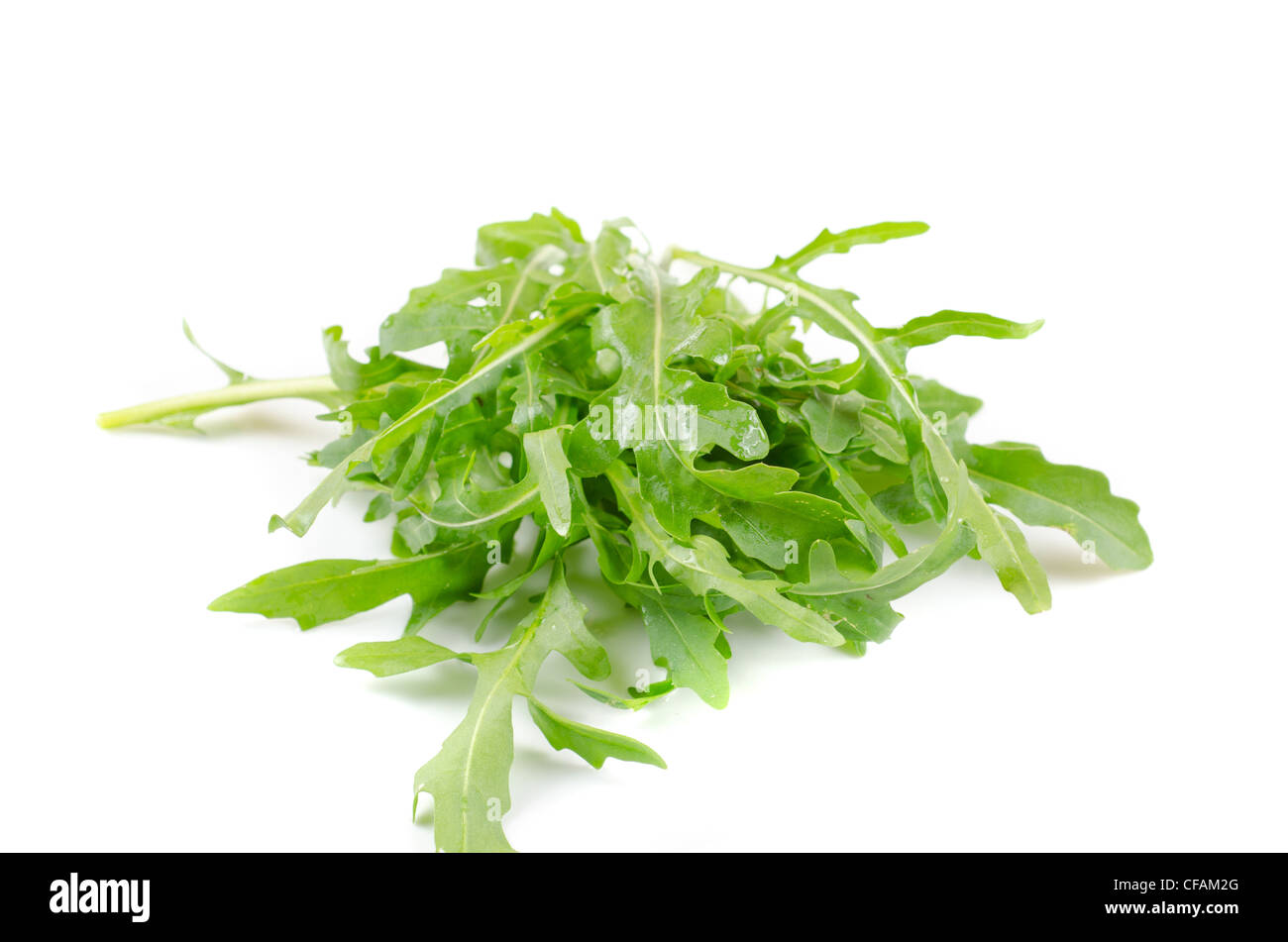 Ruccola salad fresh heap leaf isolated on a white Stock Photo - Alamy