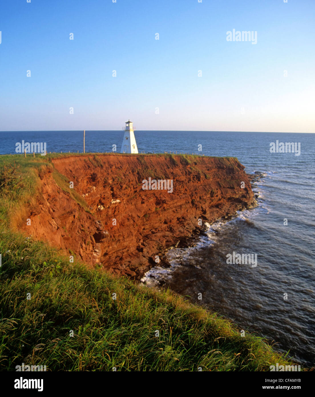 Cape Tryon Lighthouse on the coast of Prince Edward Island, Canada ...