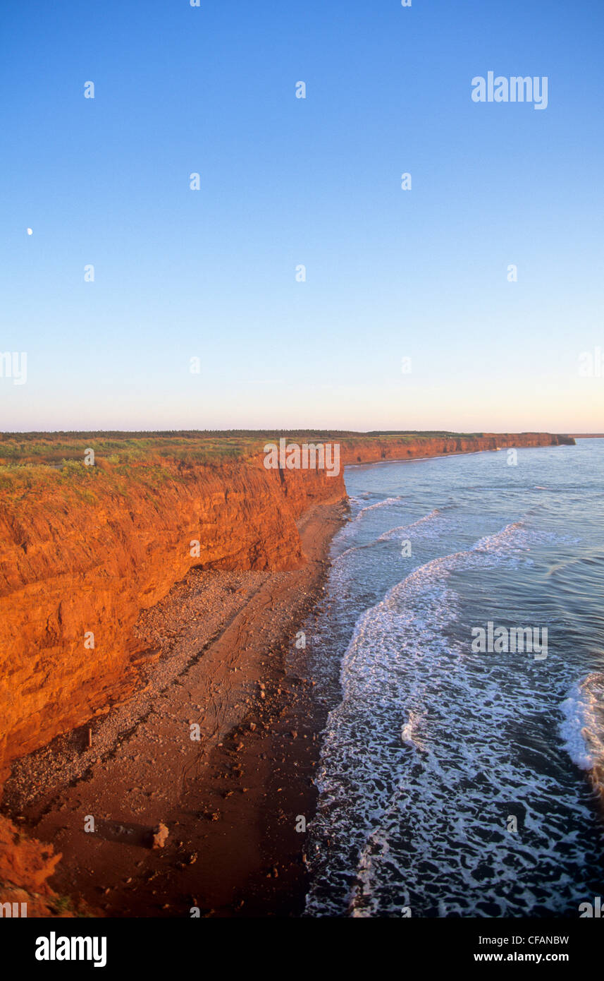 Red coastal cliffs, Norway, Prince Edward Island, Canada Stock Photo ...