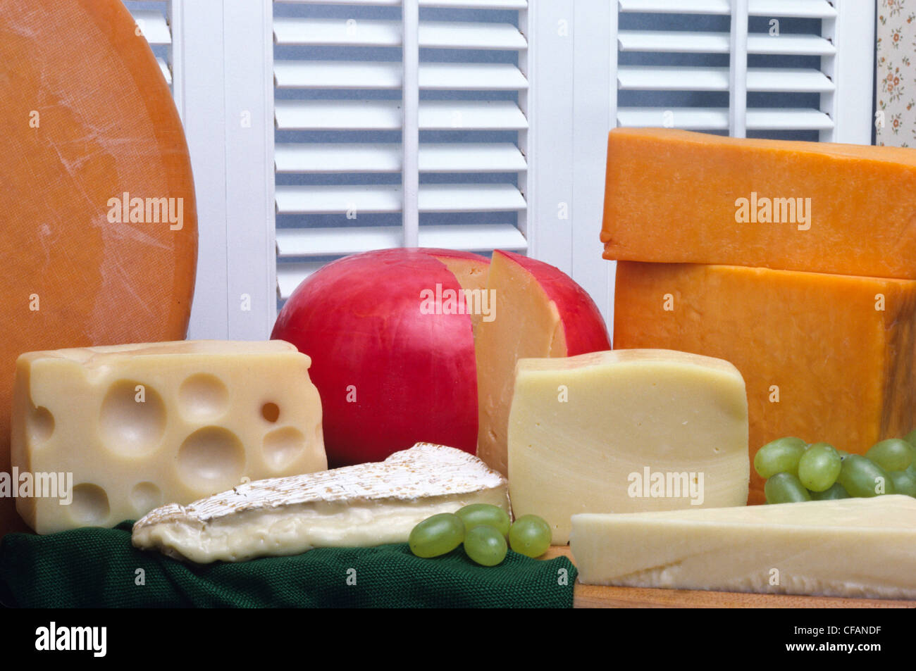 A selection of cheese Stock Photo - Alamy