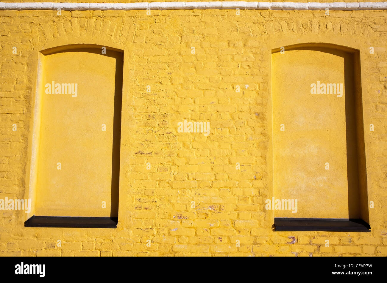 covered windows on the exterior wall Stock Photo - Alamy
