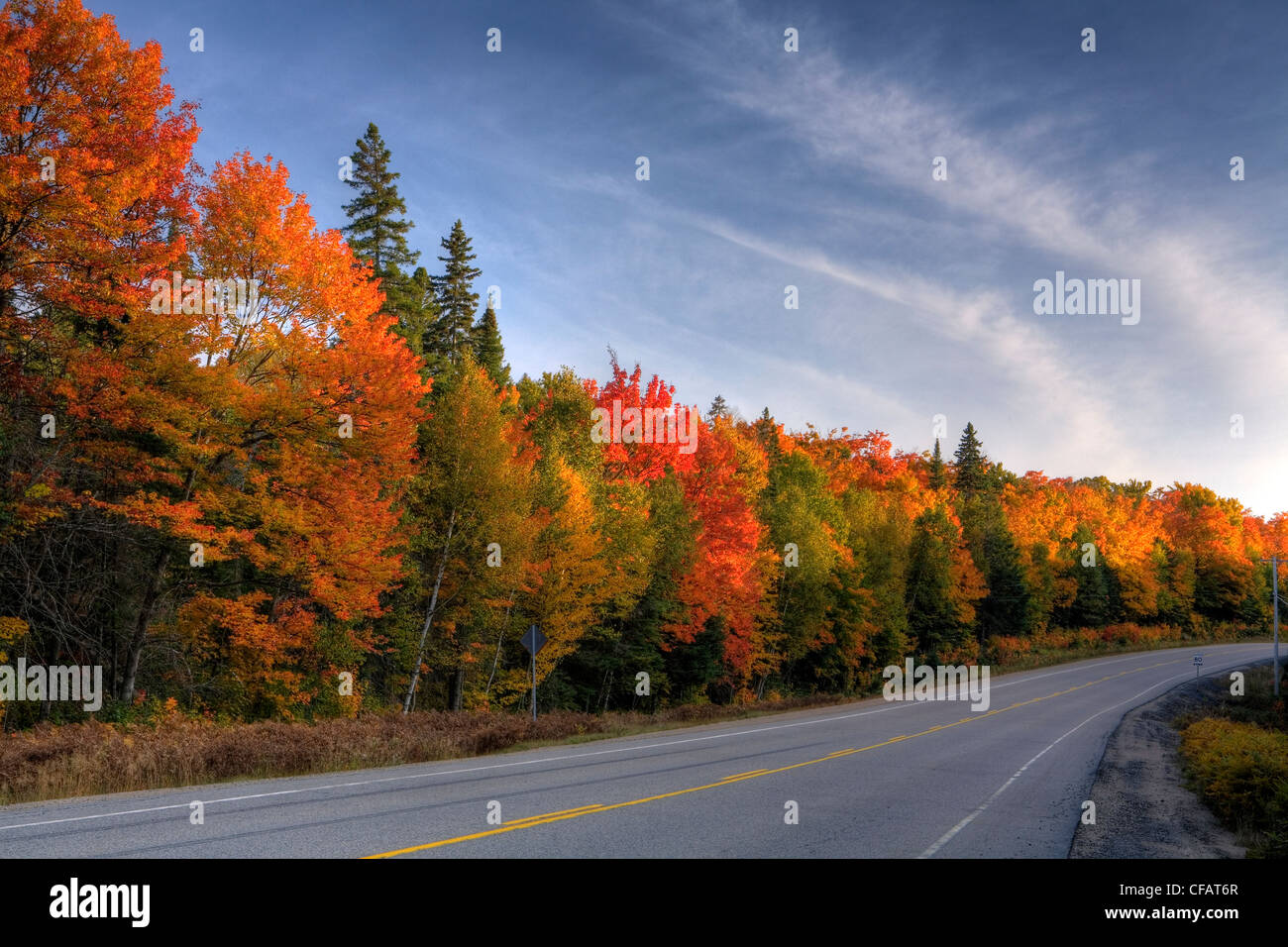 Highway 60 in autumn in algonquin provincial park hi-res stock ...