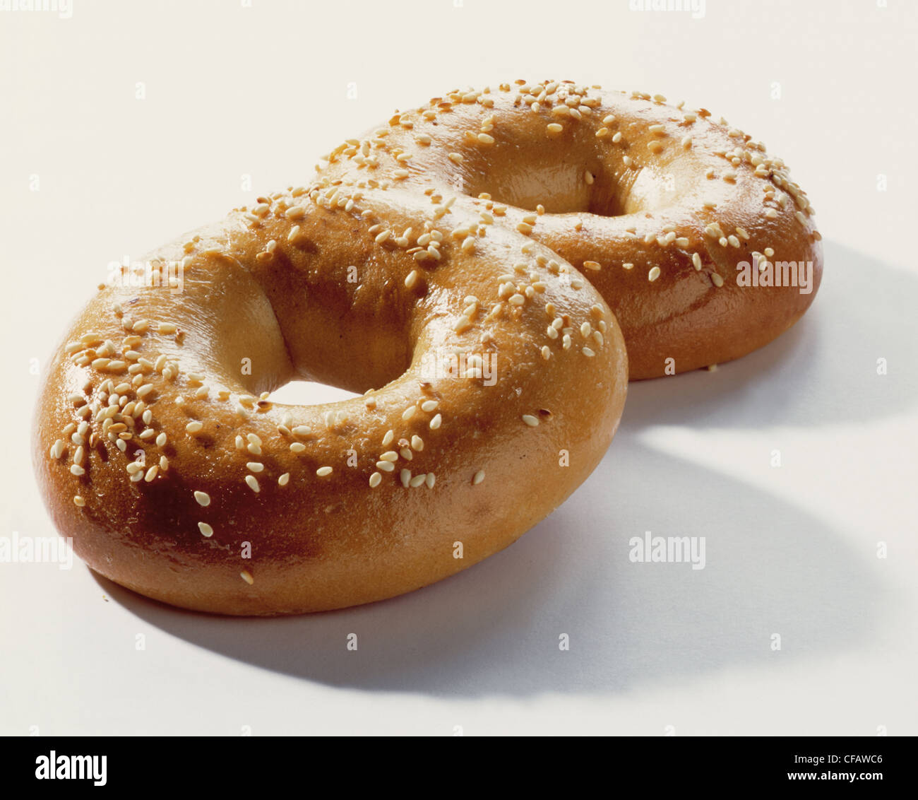 Cut out: Home made bagels with sesame Stock Photo - Alamy