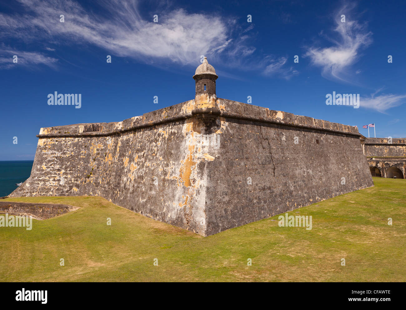 OLD SAN JUAN, PUERTO RICO - Dry moat outside Castillo San Felipe del ...