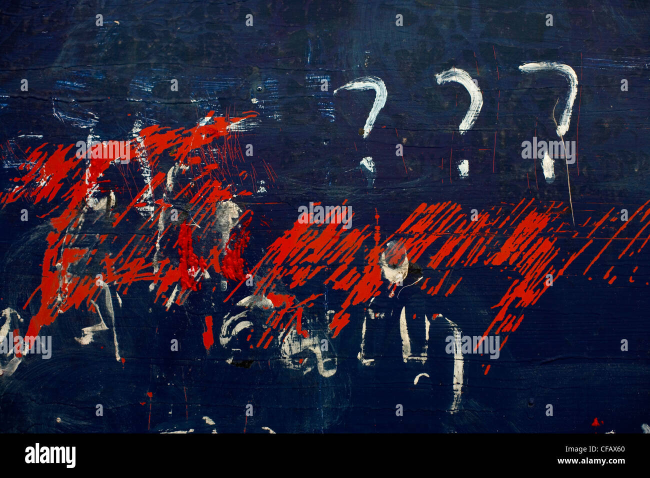 Question mark graffitti, London, UK Stock Photo - Alamy