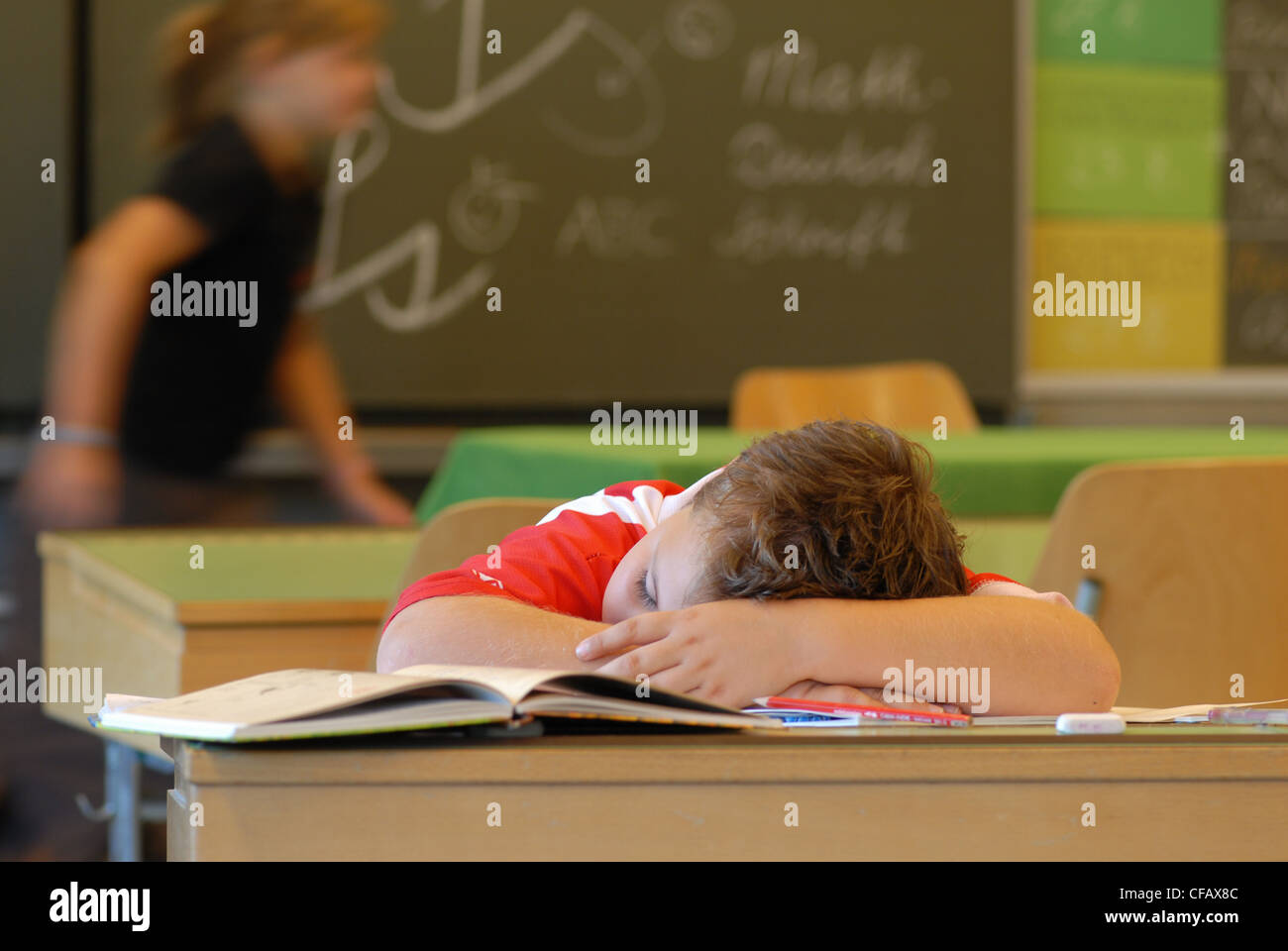 Pupil, tired, children, school, sleep, learning, study, classroom ...