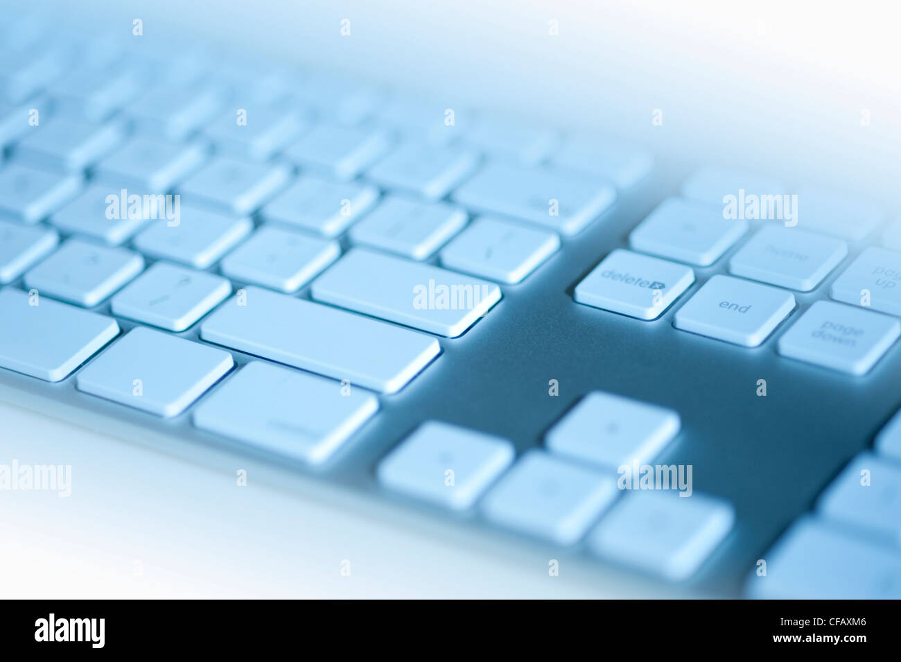 Close Up of Computer Keyboard in Blue Tone Stock Photo - Alamy