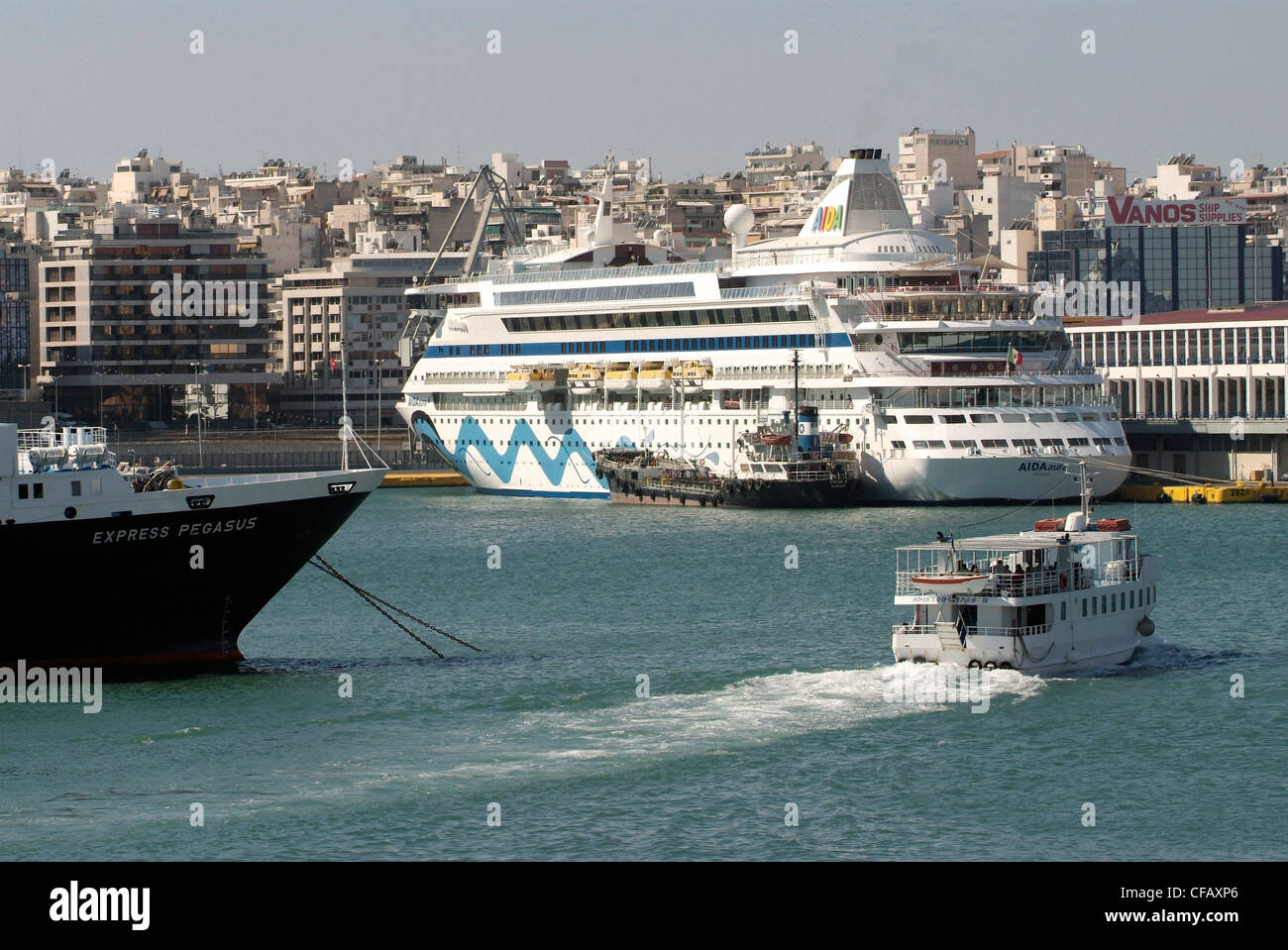 Athens Pireaus, the port of Athens Aida cruise ship Stock Photo - Alamy
