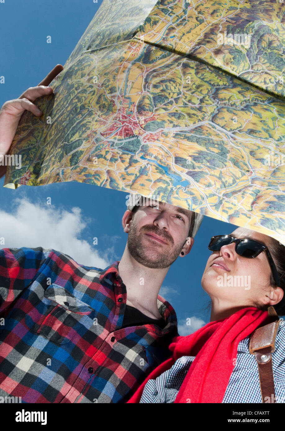 Walking, Hiking, traveller, traveling shoes, profile, map, card, field ...