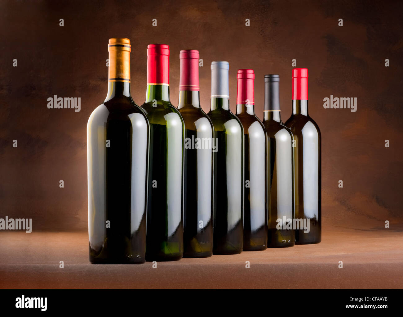 Lined up wine bottles hi-res stock photography and images - Alamy
