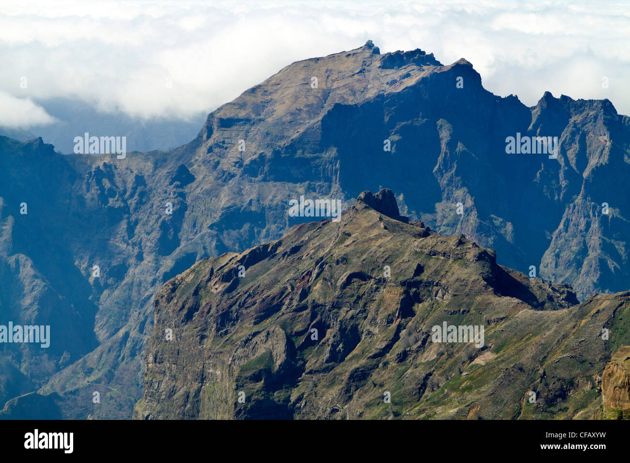 MOuntains seen from Pico do Arieiro, Madeira island , Portugal Stock ...