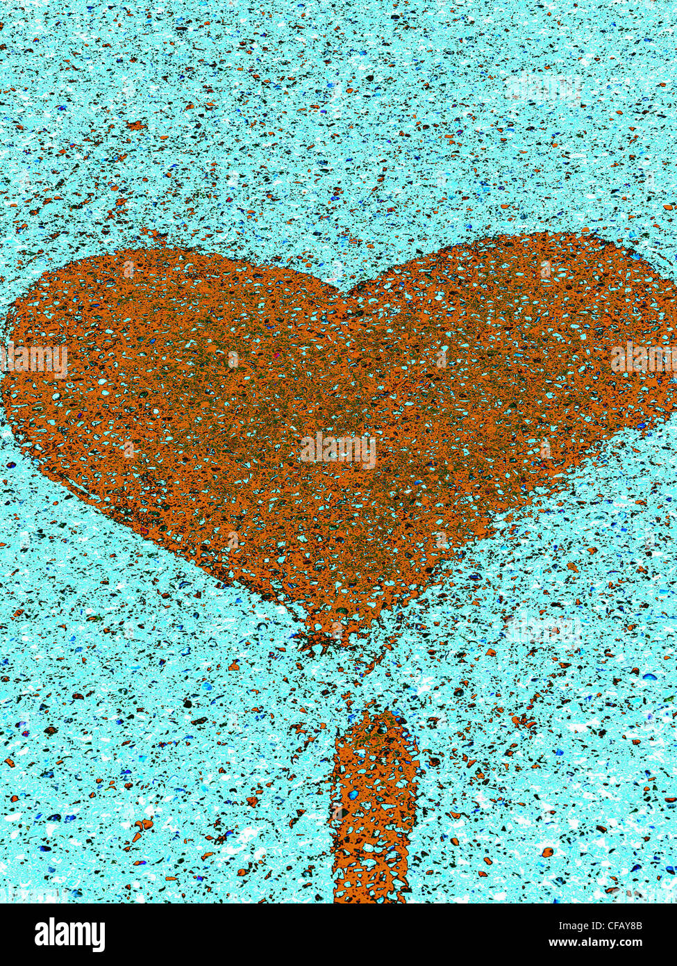 Heart, love, symbol, concepts, emotion, blue, brown, alienated Stock ...