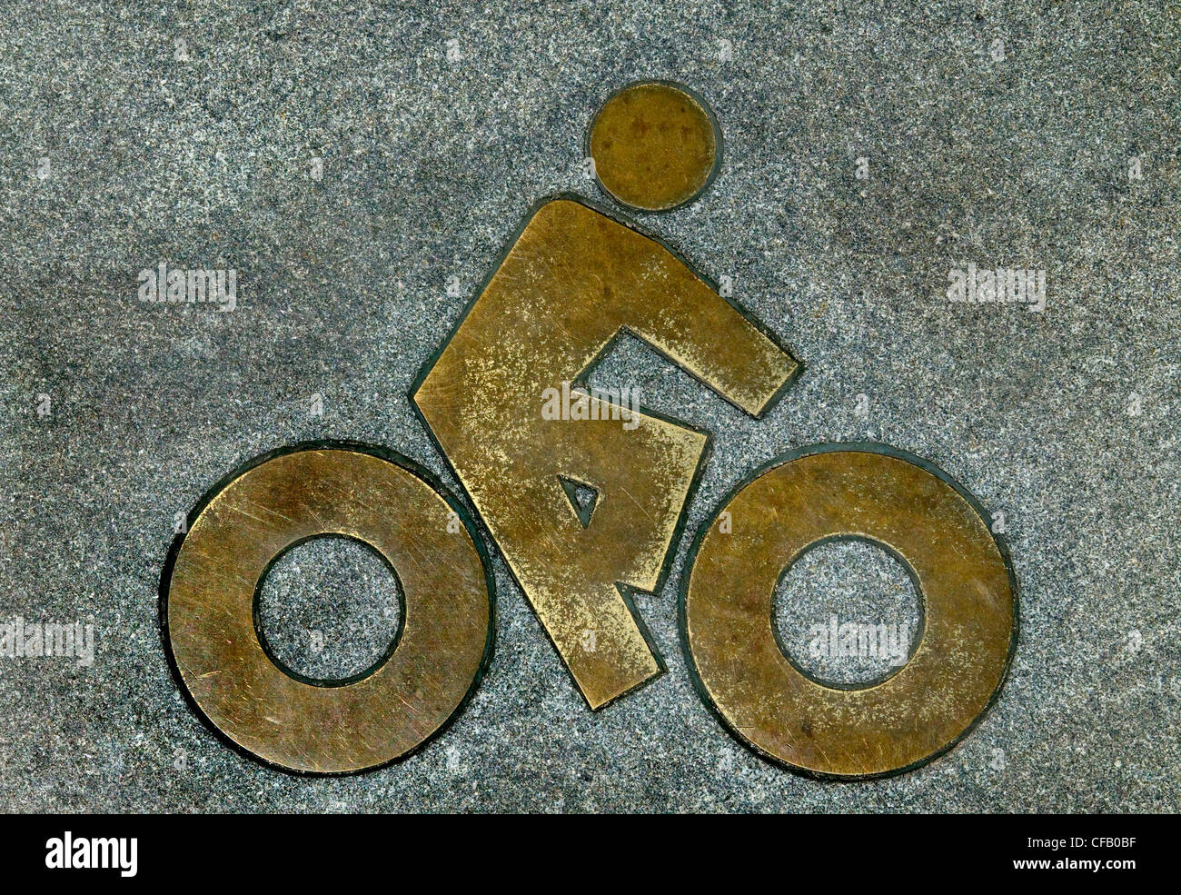 A road sign for a cycling route, New York Stock Photo - Alamy