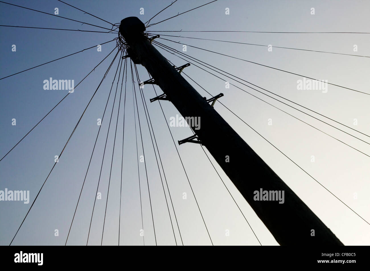 Silhouette of telephone pole hi-res stock photography and images - Alamy