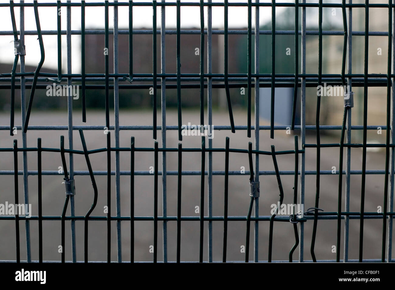 Broken school fence playground hi-res stock photography and images - Alamy