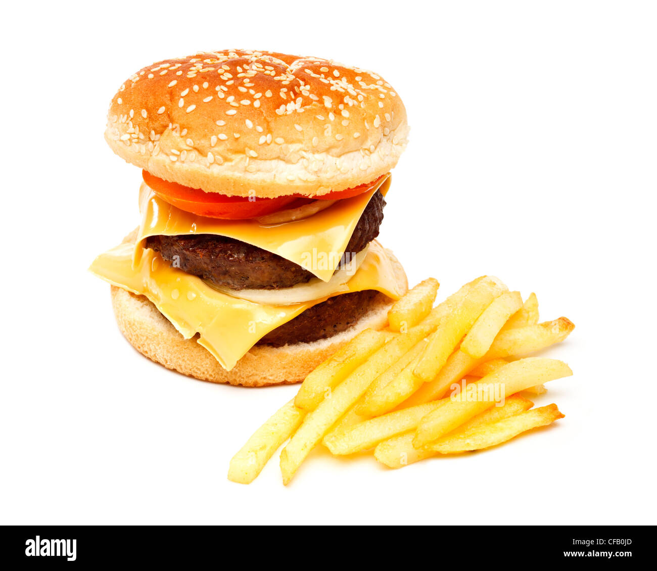 Burger chips french fries Cut Out Stock Images & Pictures - Alamy