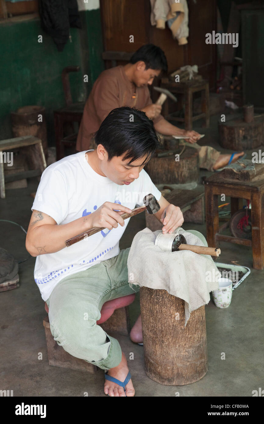 Laos, Luang Prabang, Silver Handicraft Making Stock Photo - Alamy