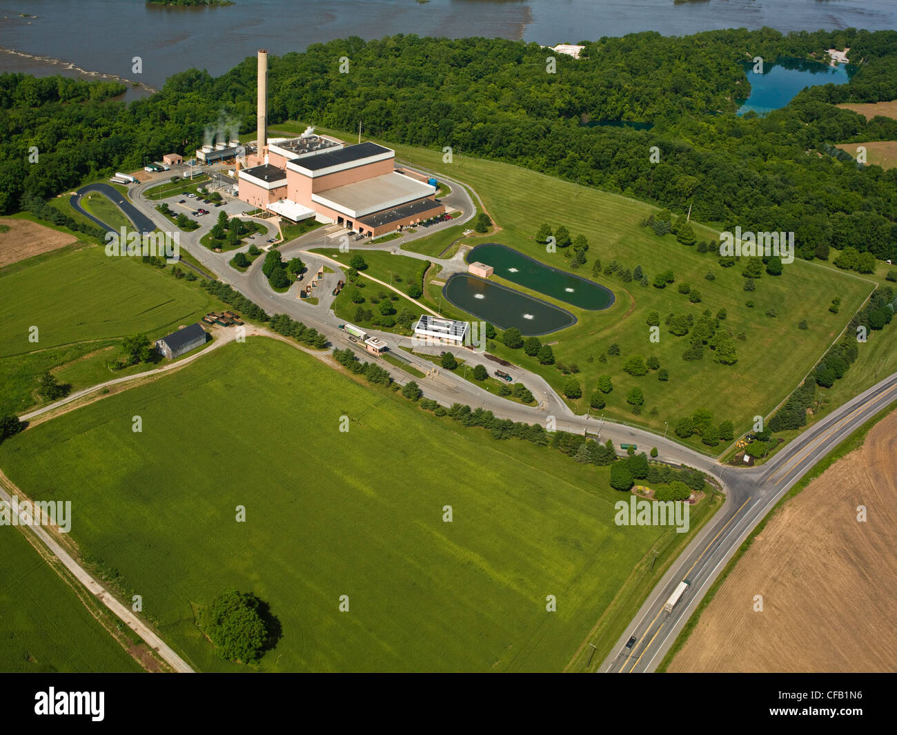 Solid waste recycling plant Stock Photo - Alamy