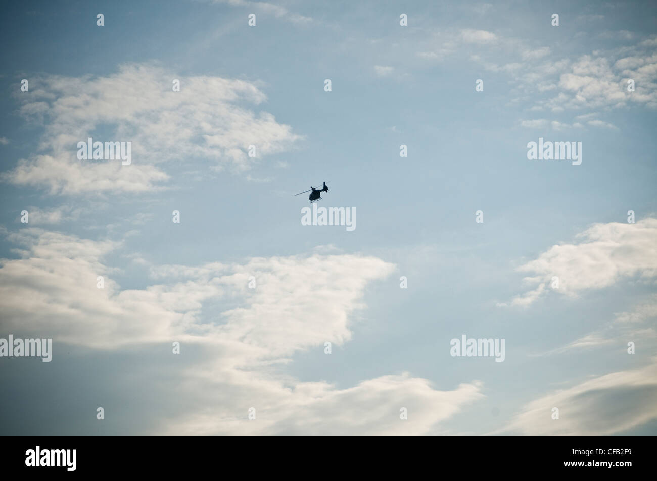 Lifeline emergency helicopter transporting patient to hospital Stock ...