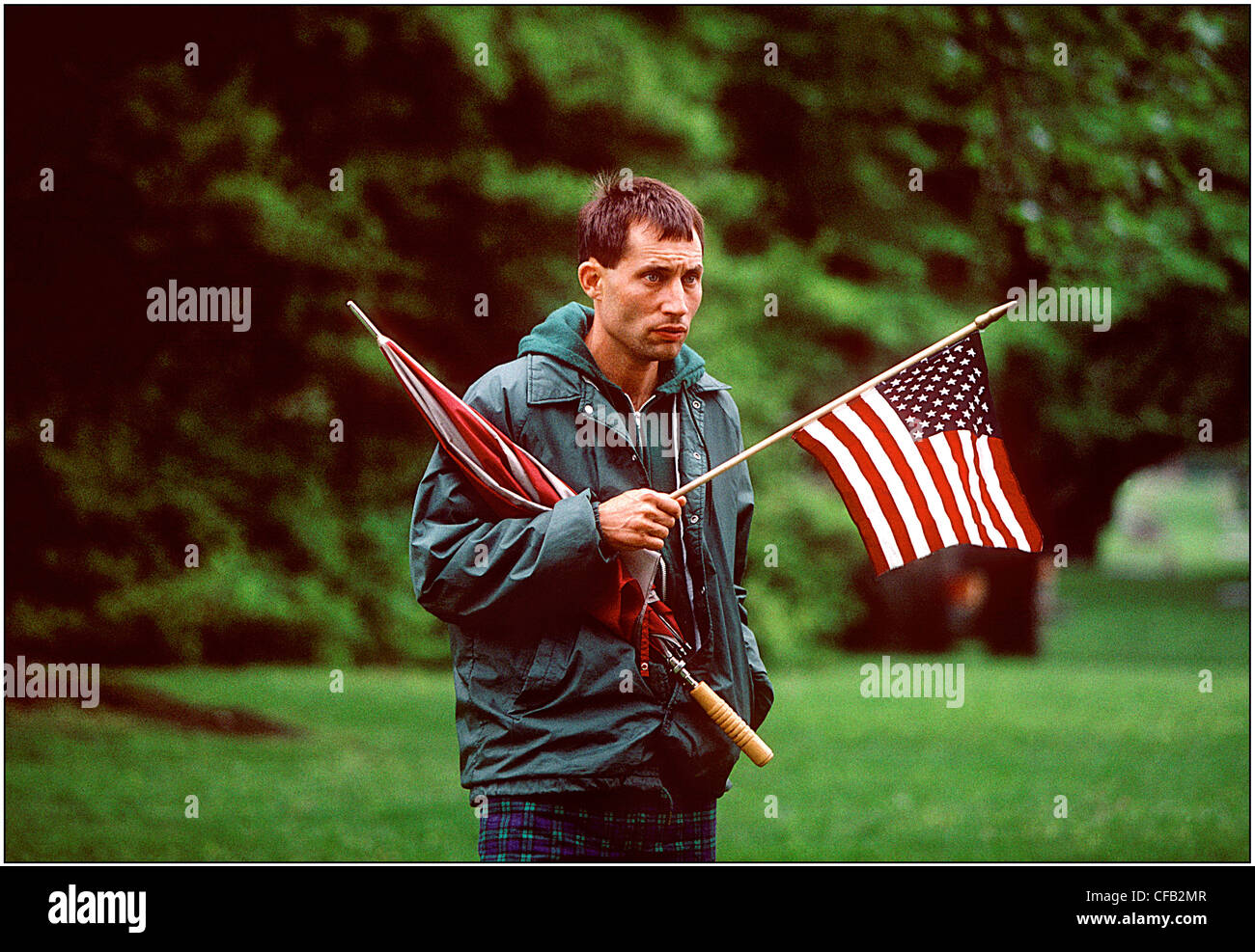 American flag waving in memorial hi-res stock photography and images ...