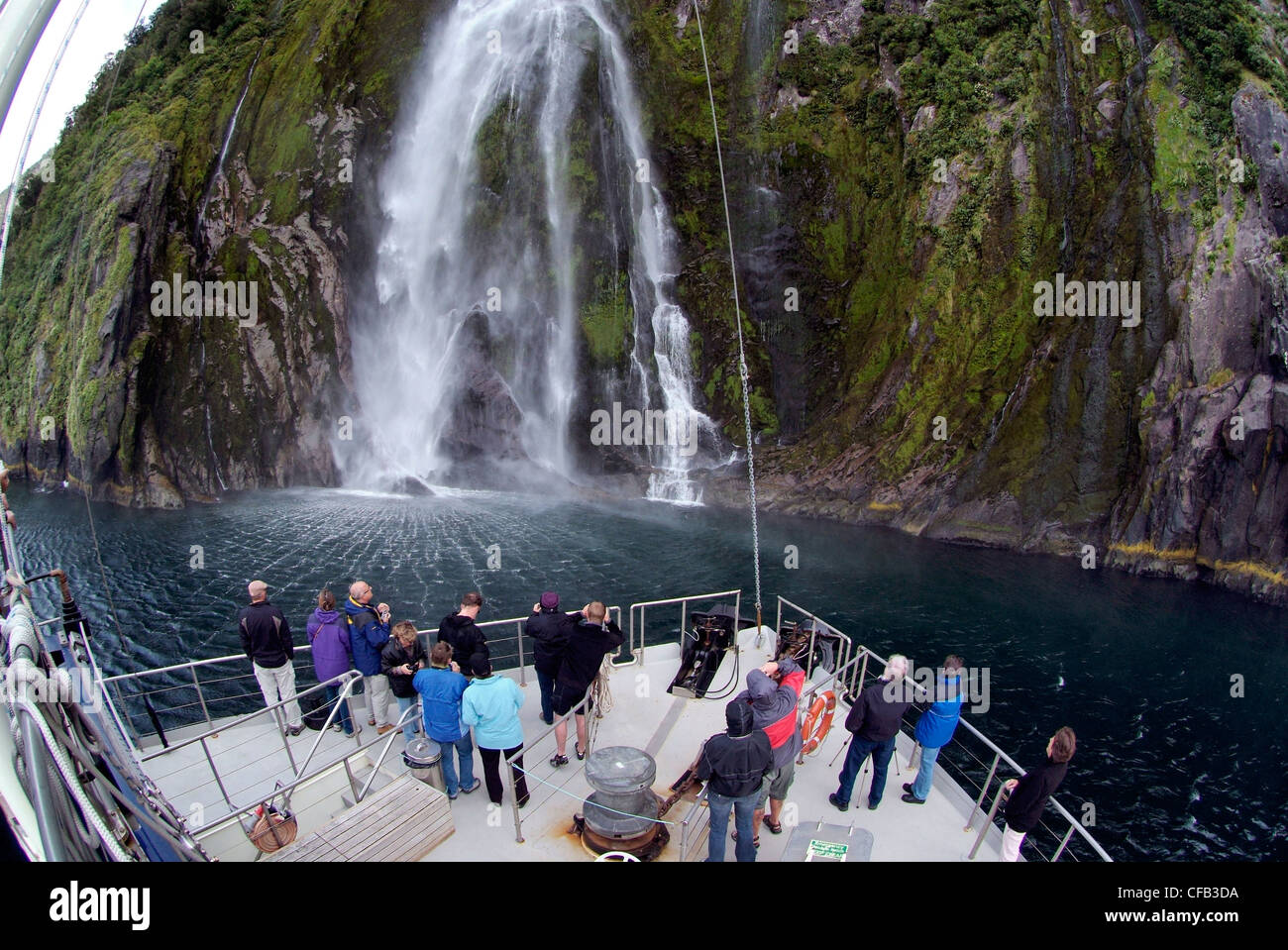 New Zealand, South Island, Stirling Falls, Milford Sound fjord World ...