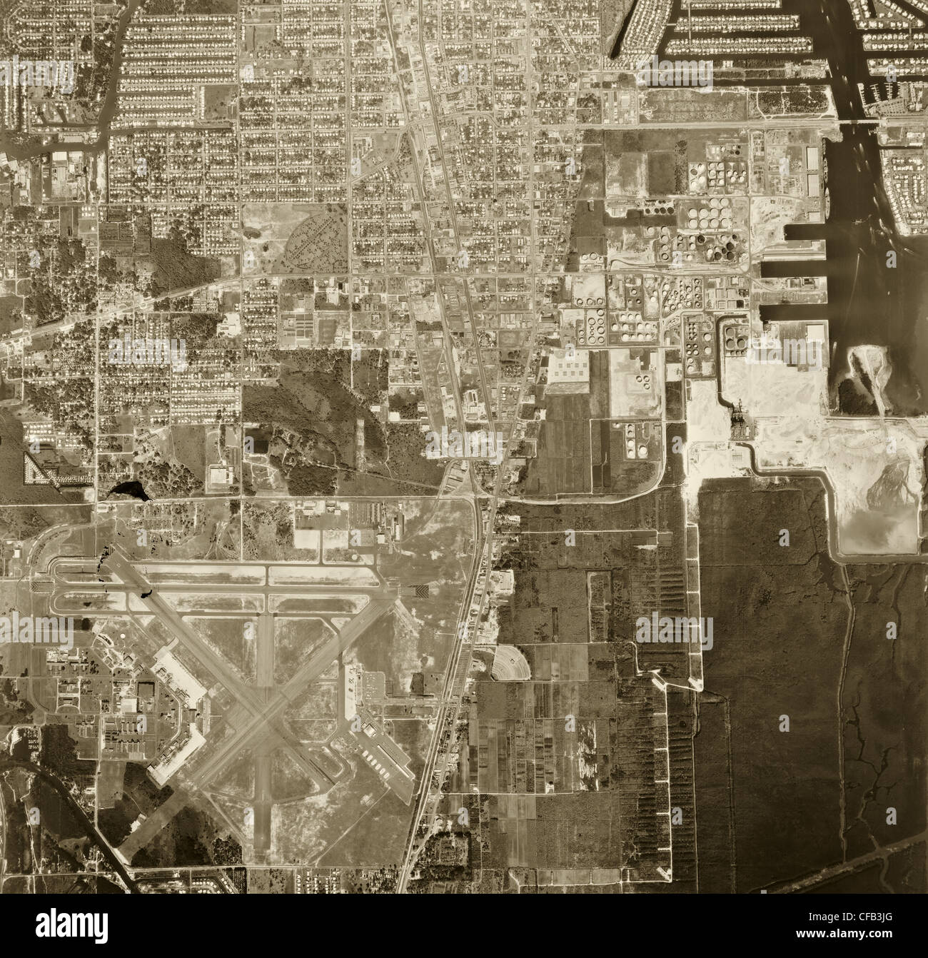 historical aerial photograph Fort Lauderdale, Florida 1961 Stock Photo ...
