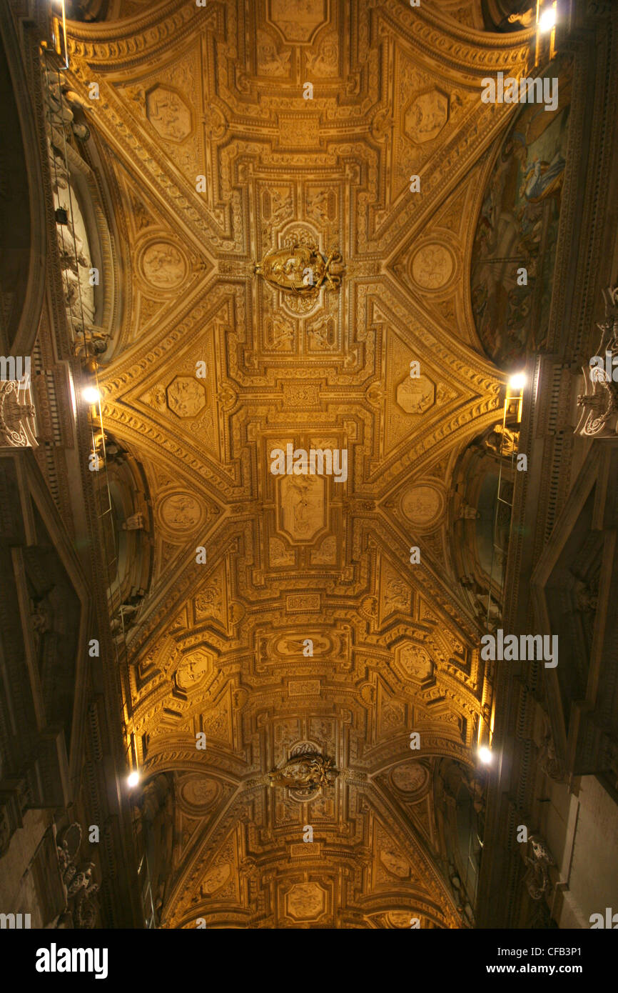 Interior roof of St Peters Basilica Cathedral The Vatican Rome Italy ...