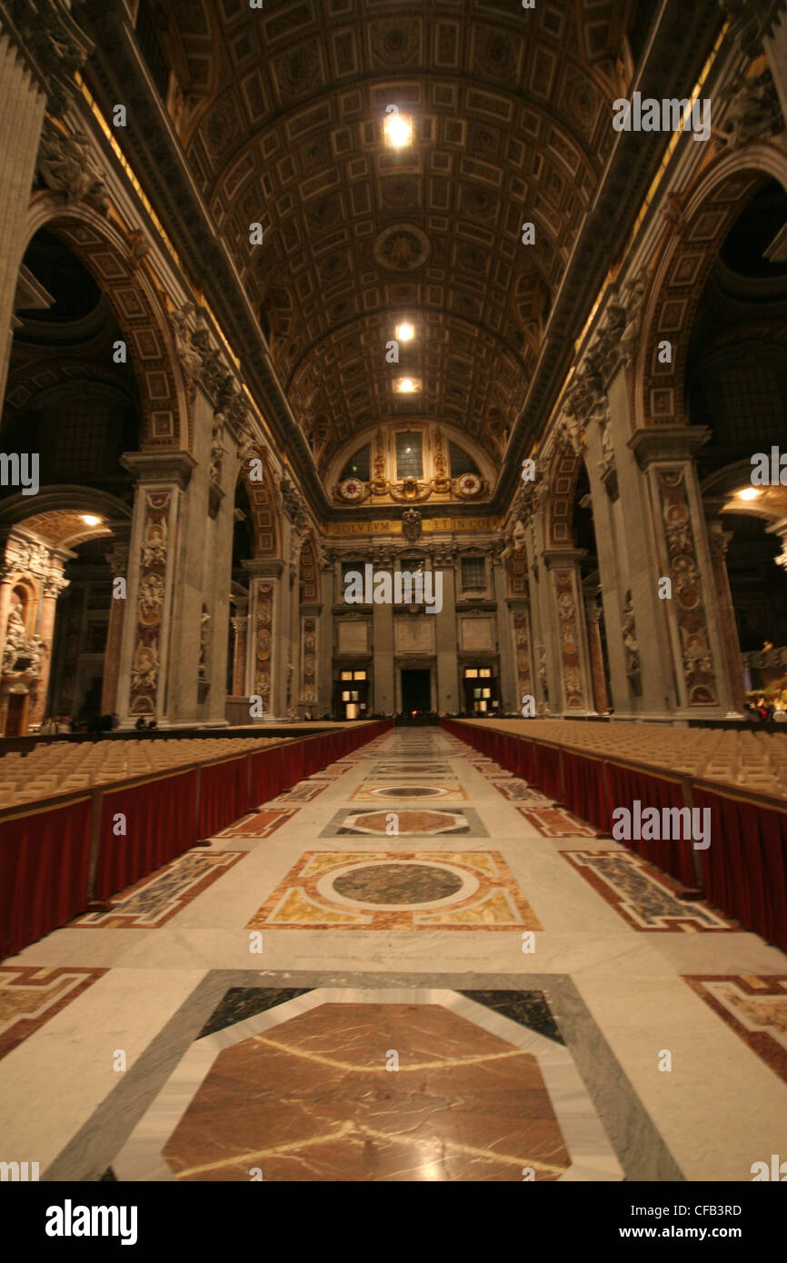St Peters Basilica Cathedral Interior The Vatican Rome Italy Stock ...