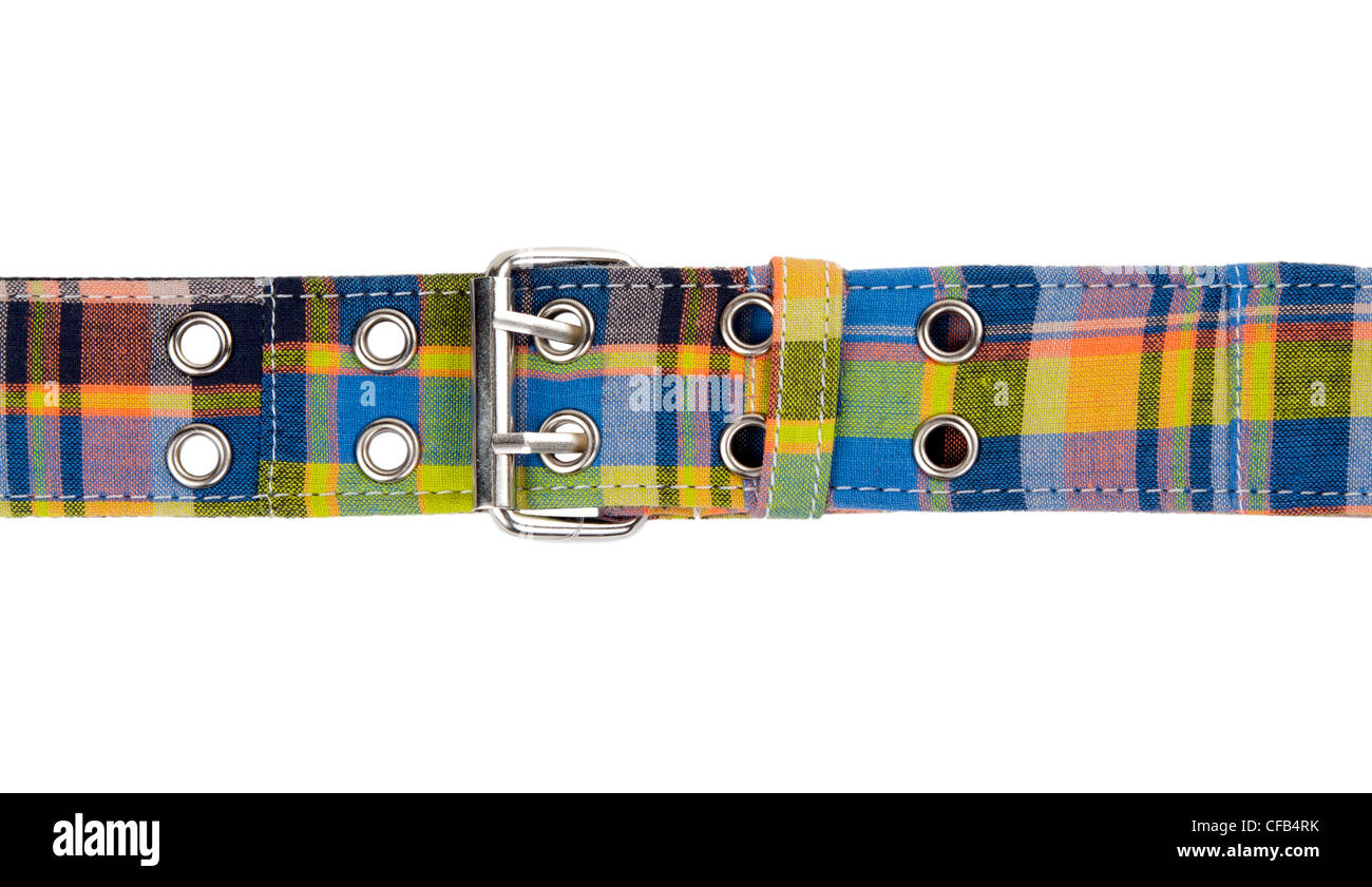 Colorful fabric belt isolated on white background Stock Photo - Alamy
