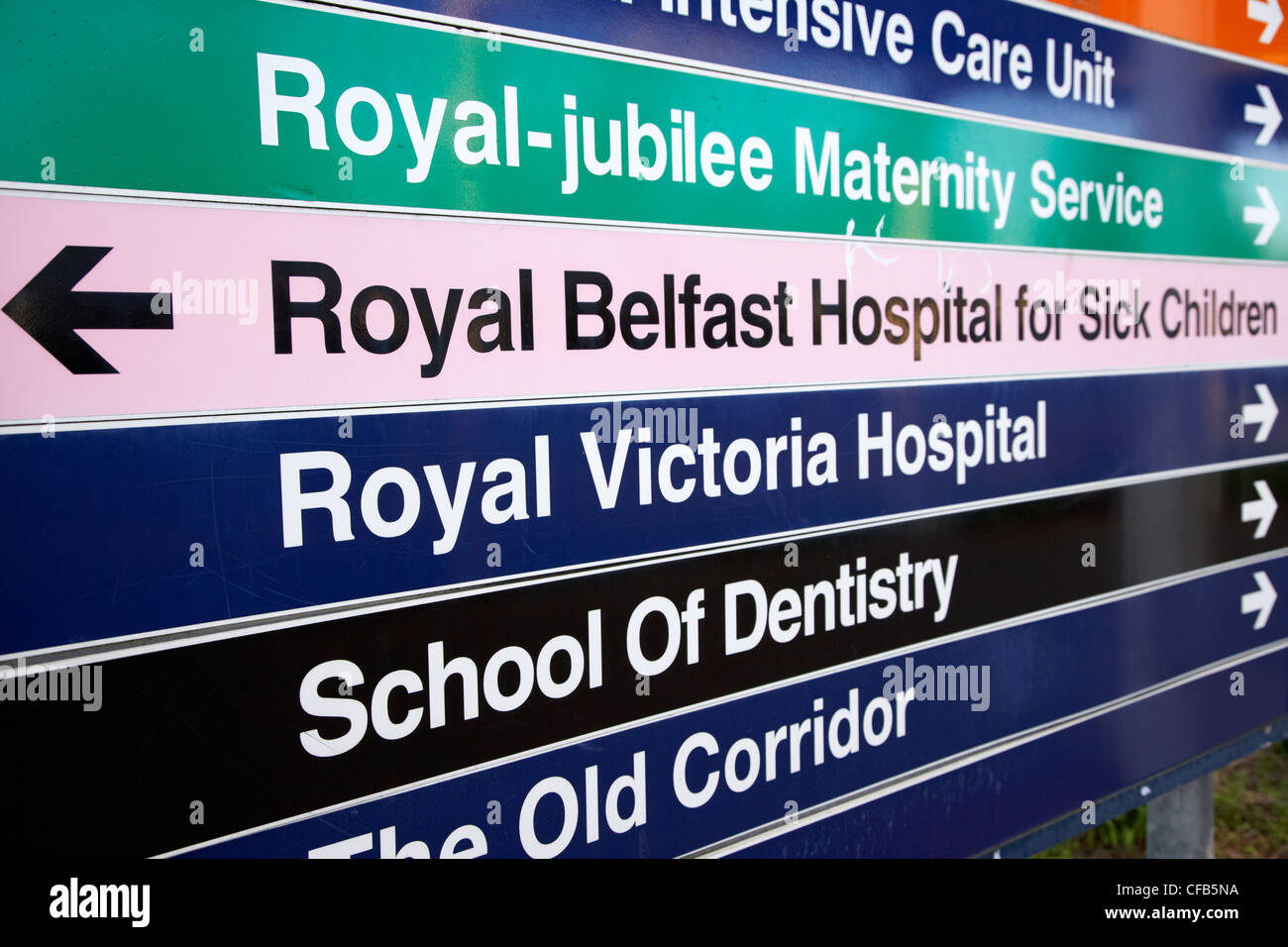 royal victoria hospital nhs hospital direction signs signpost Belfast ...