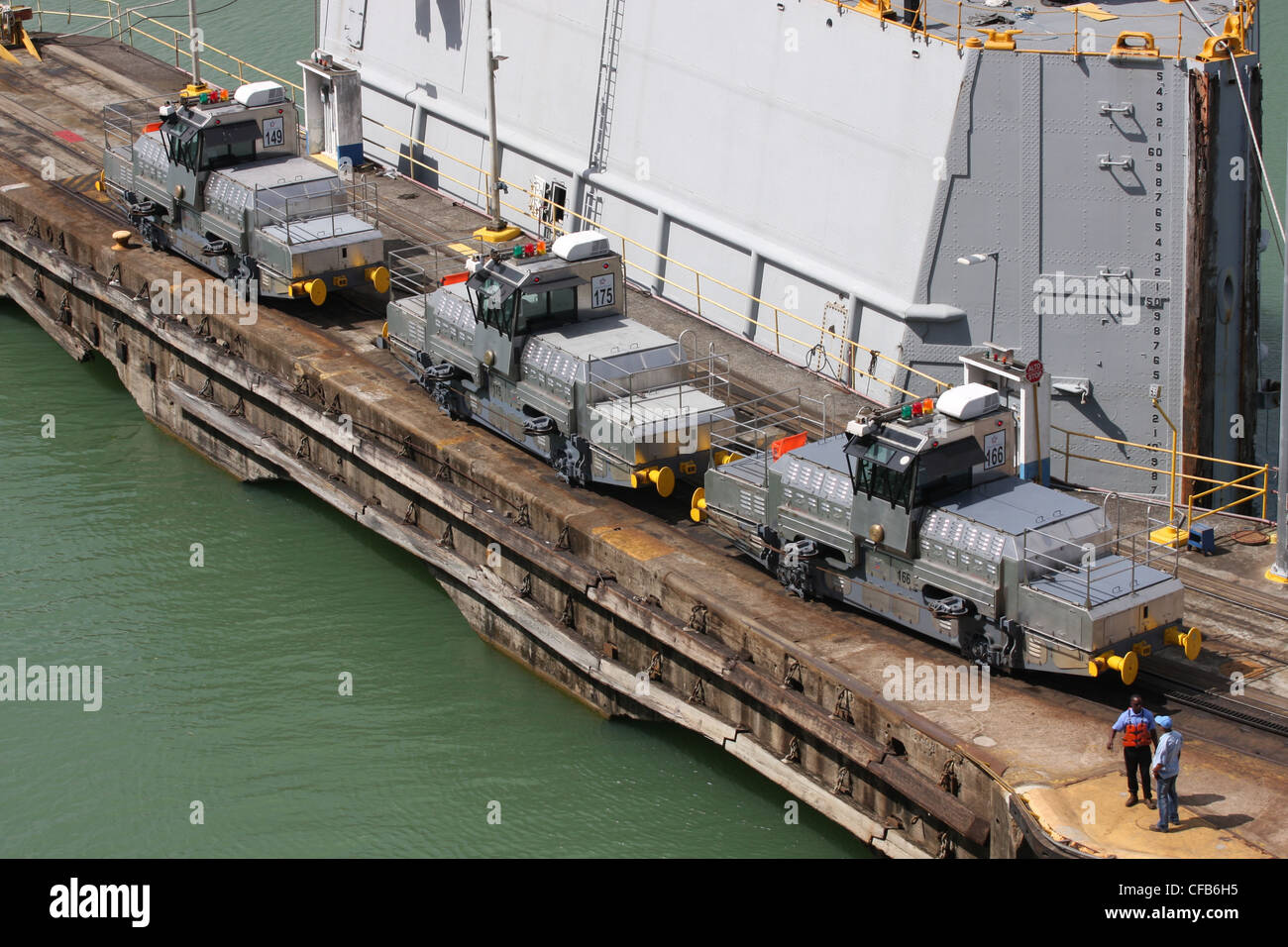 Mule engines used at Gatun Locks, Panama Canal Stock Photo - Alamy