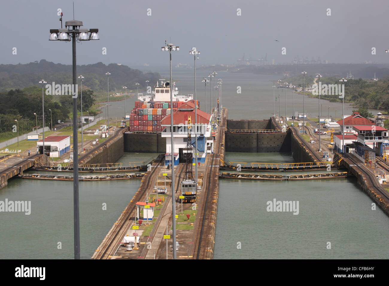 Gatun locks at the Panama Canal Stock Photo - Alamy