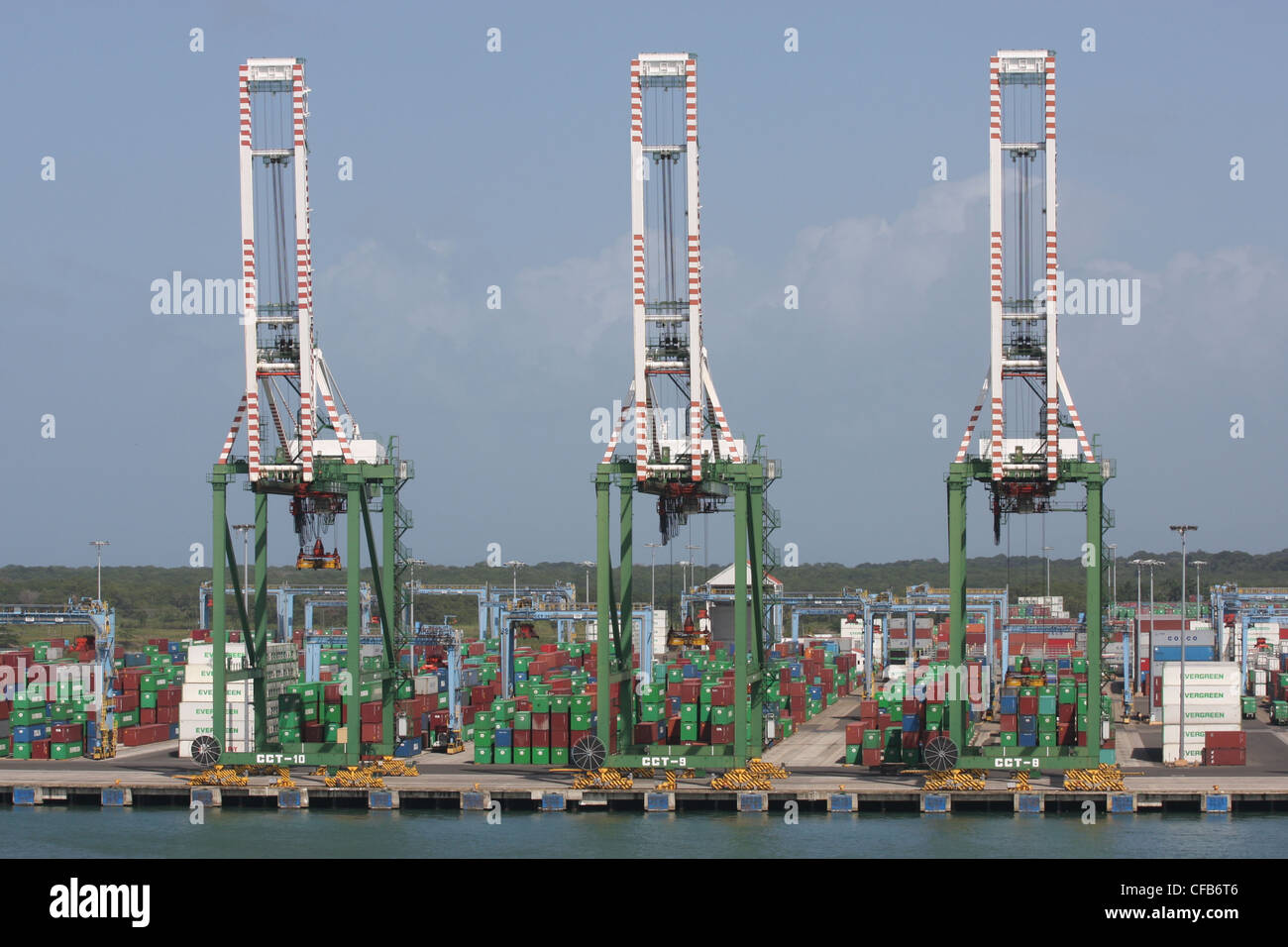 Gantry cranes at Colon Container Terminal on Manzanillo Bay at Colon ...