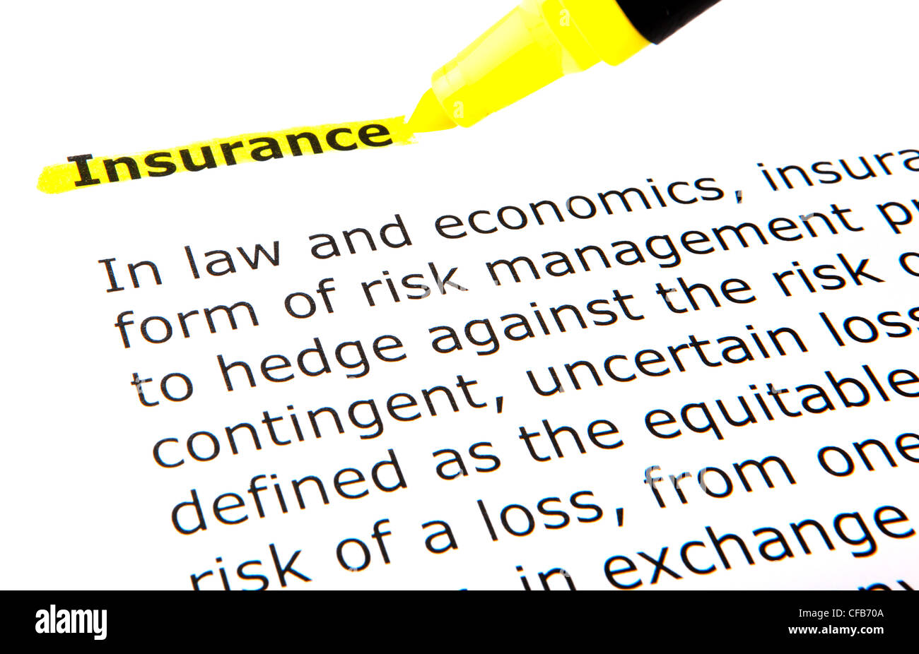 Text highlighted in color with felt tip pen Stock Photo - Alamy