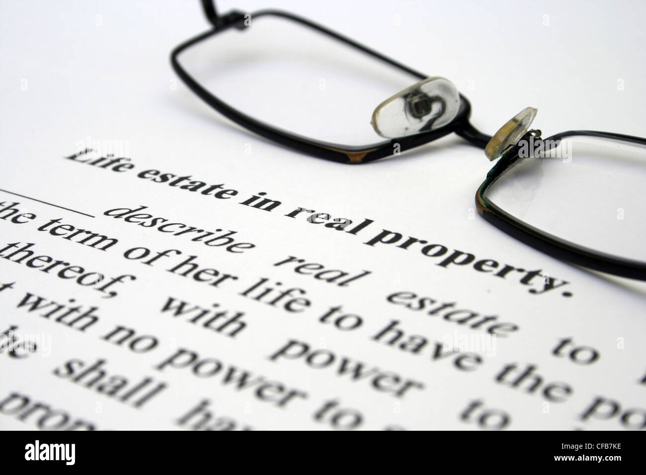 Life estate form Stock Photo - Alamy