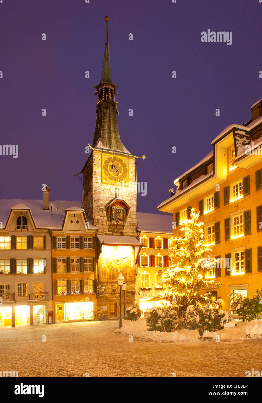Winter, snow, town, city, Christmas, Advent, canton, Switzerland ...
