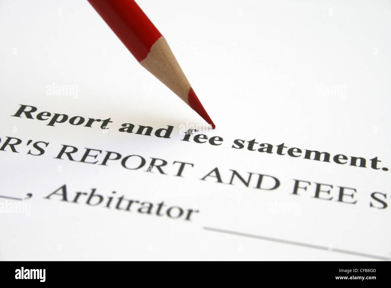 Report and Fee statement Stock Photo - Alamy