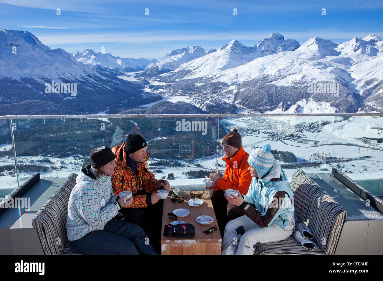 Mountain, mountains, restaurant, terrace, winter, snow, canton ...